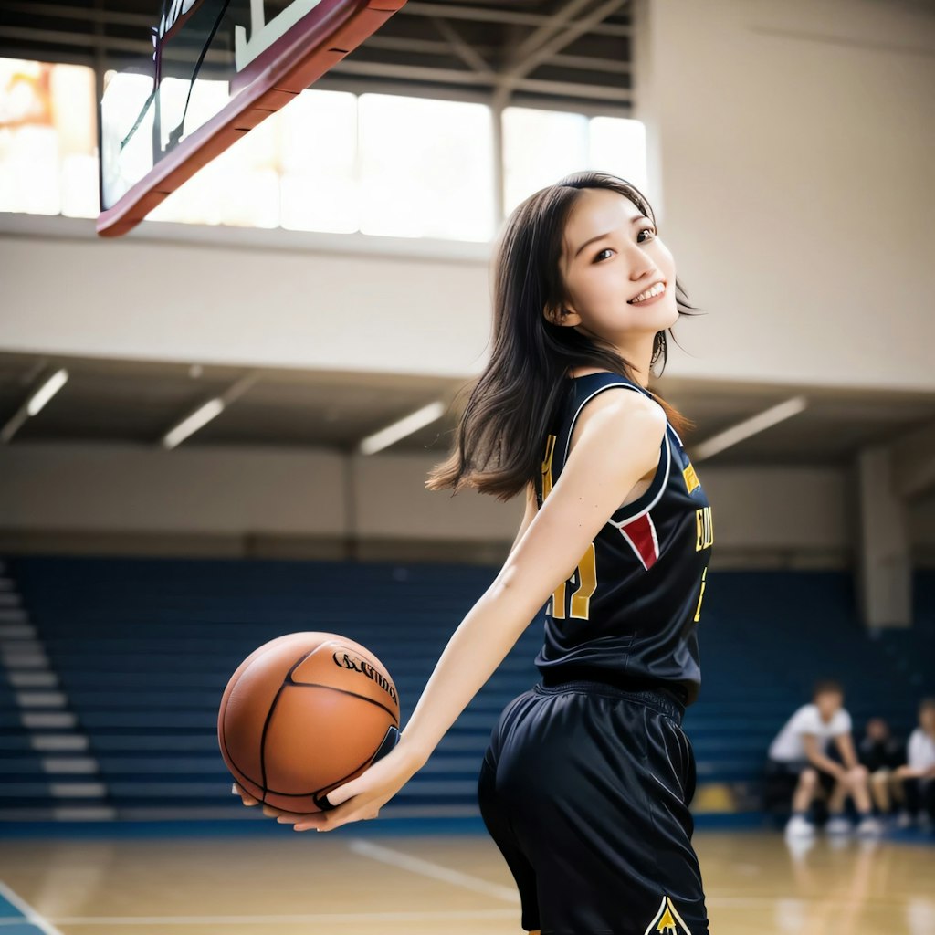 黒髪ロングでユニフォームの美女77 | chichi-pui（ちちぷい）AIグラビア・AIフォト専用の投稿＆生成サイト