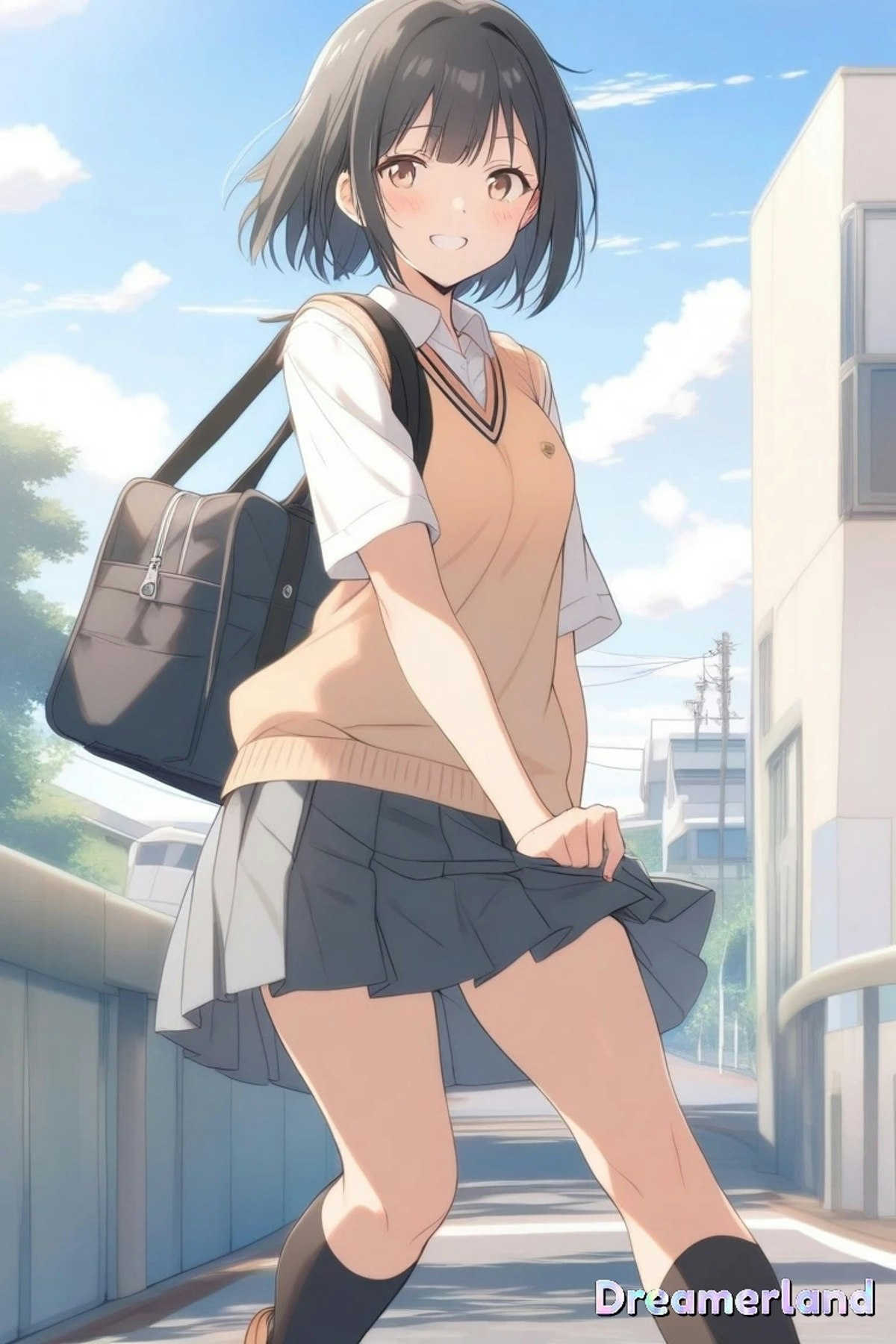 0608-02夏の日の登校 | chichi-pui（ちちぷい）AIイラスト専用の投稿＆生成サイト