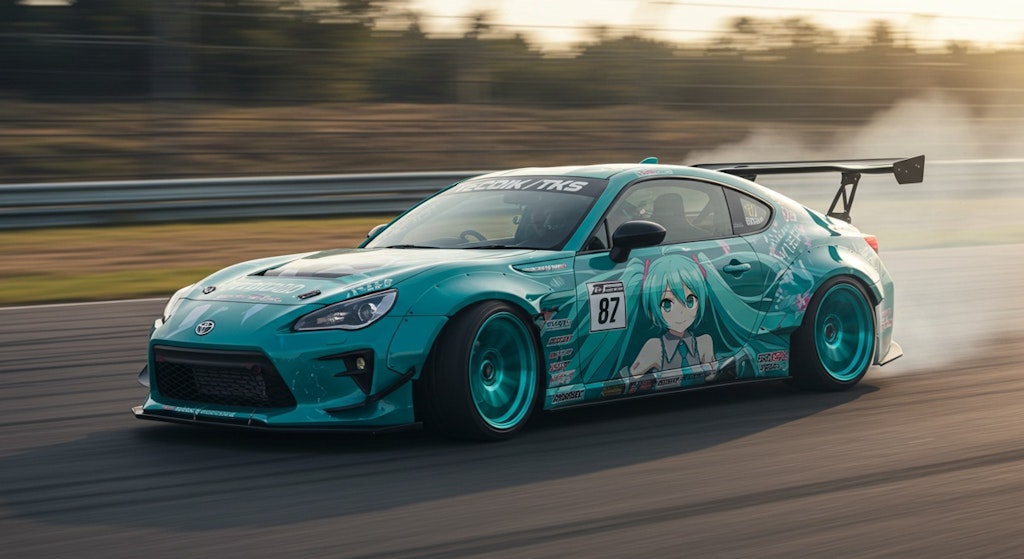 初音ミク痛車GR86のドリ車 | chichi-pui（ちちぷい）AIグラビア・AIフォト専用の投稿＆生成サイト