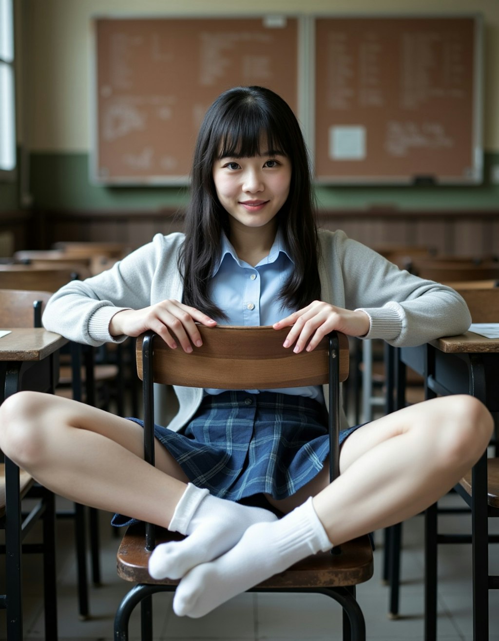 椅子を使ったポーズ撮影 | chichi-pui（ちちぷい）AIグラビア・AIフォト専用の投稿＆生成サイト