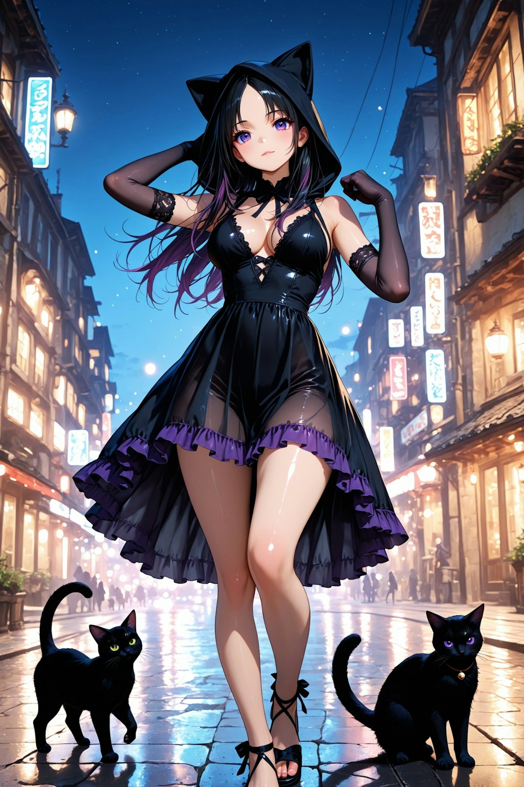 猫の散歩道 chapter2 | chichi-pui（ちちぷい）AIイラスト専用の投稿＆生成サイト