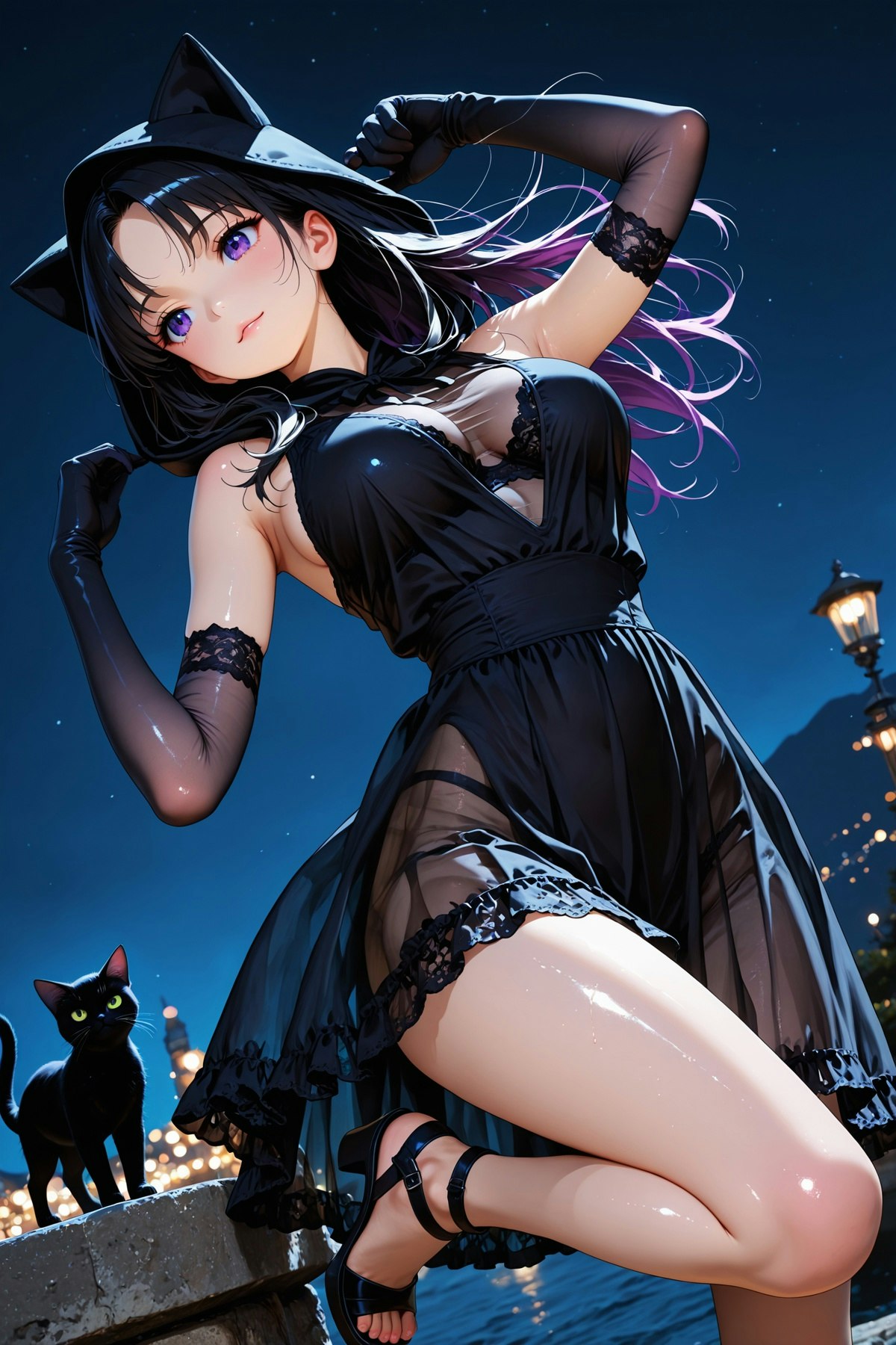 猫の散歩道 chapter2 | chichi-pui（ちちぷい）AIイラスト専用の投稿＆生成サイト