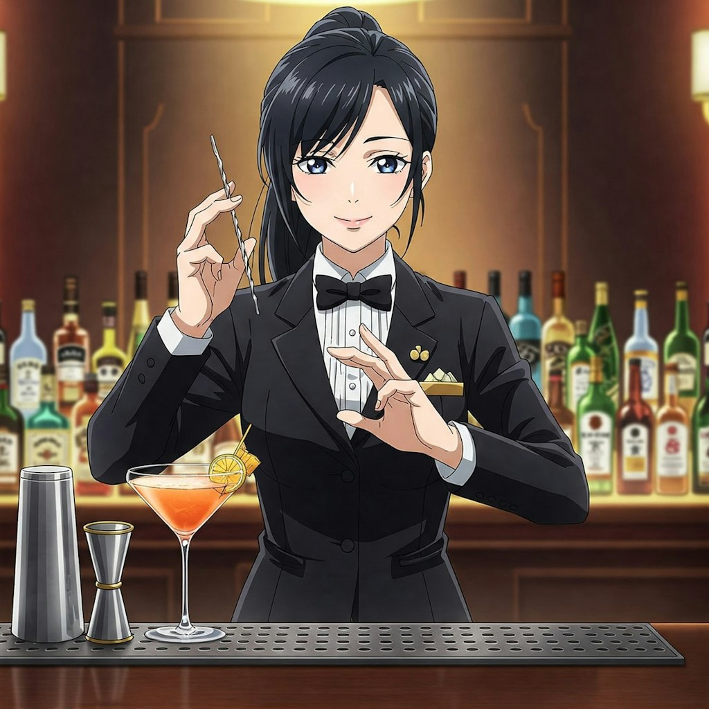Gemini版の「女性バーテンダー」 | chichi-pui（ちちぷい）AIイラスト専用の投稿＆生成サイト