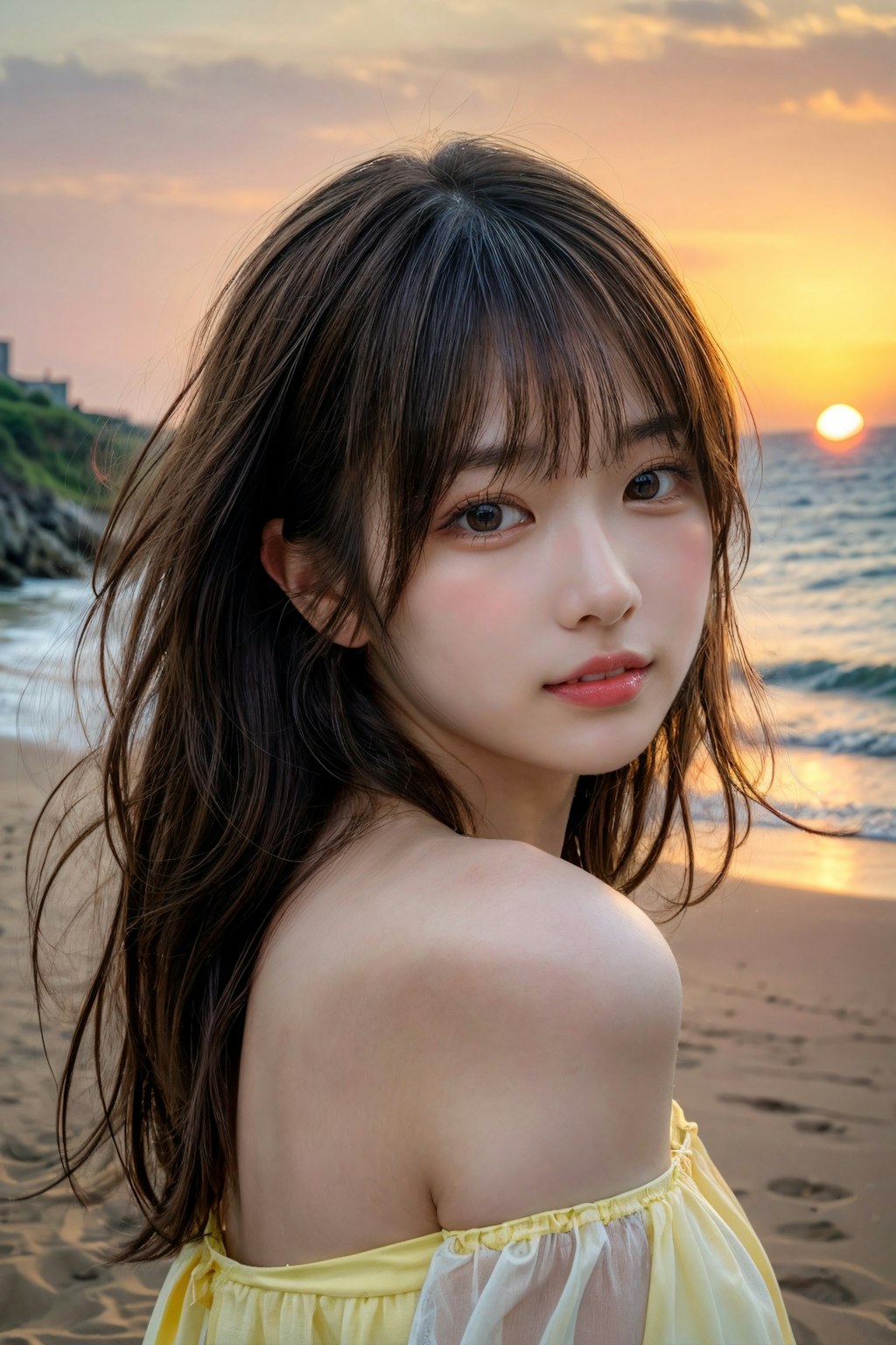 20250519 Sunset and beach | chichi-pui（ちちぷい）AIグラビア・AIフォト専用の投稿＆生成サイト