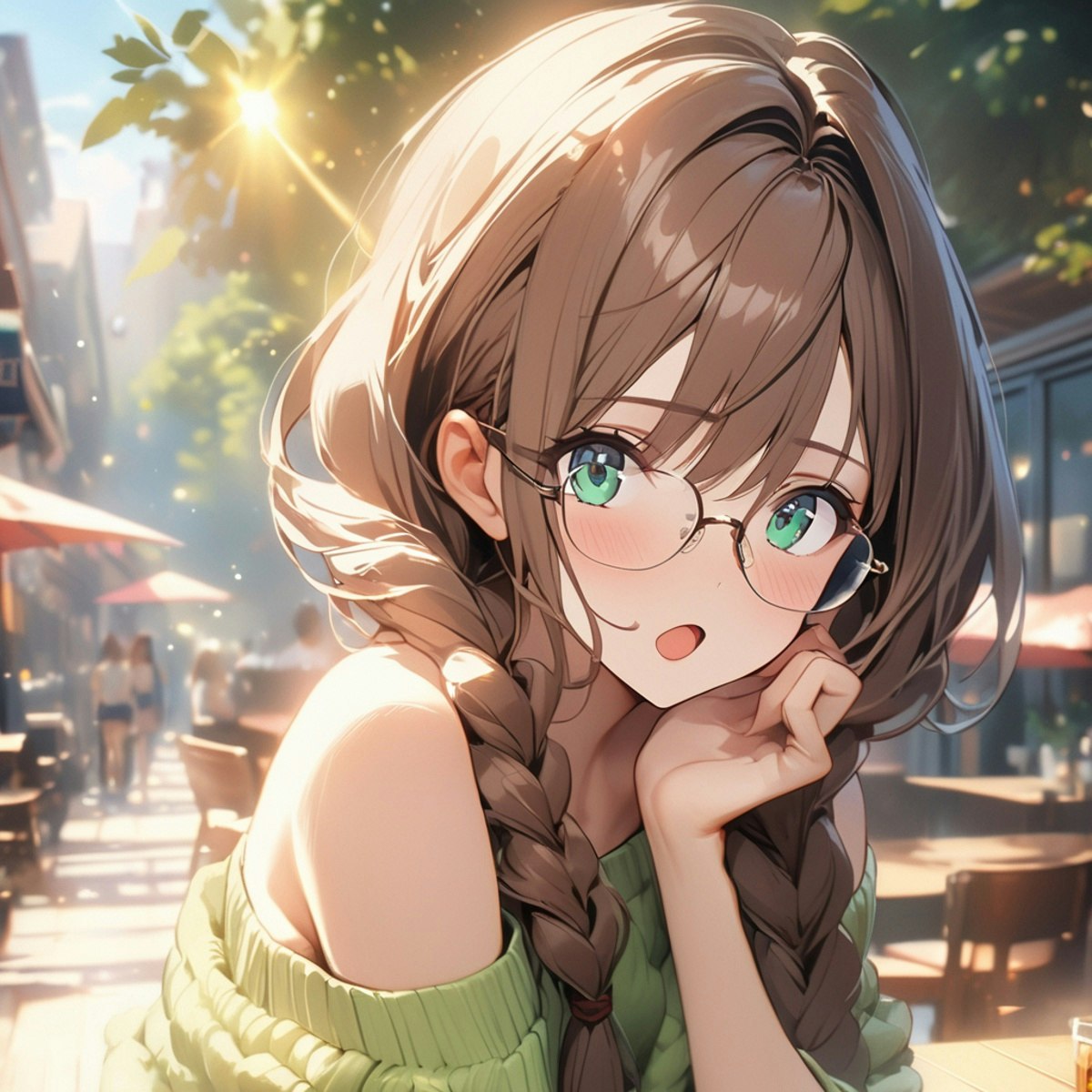 眼鏡三つ編みグラトニーちゃん Chichi Pui(ちちぷい)aiイラスト専用の投稿&生成サイト
