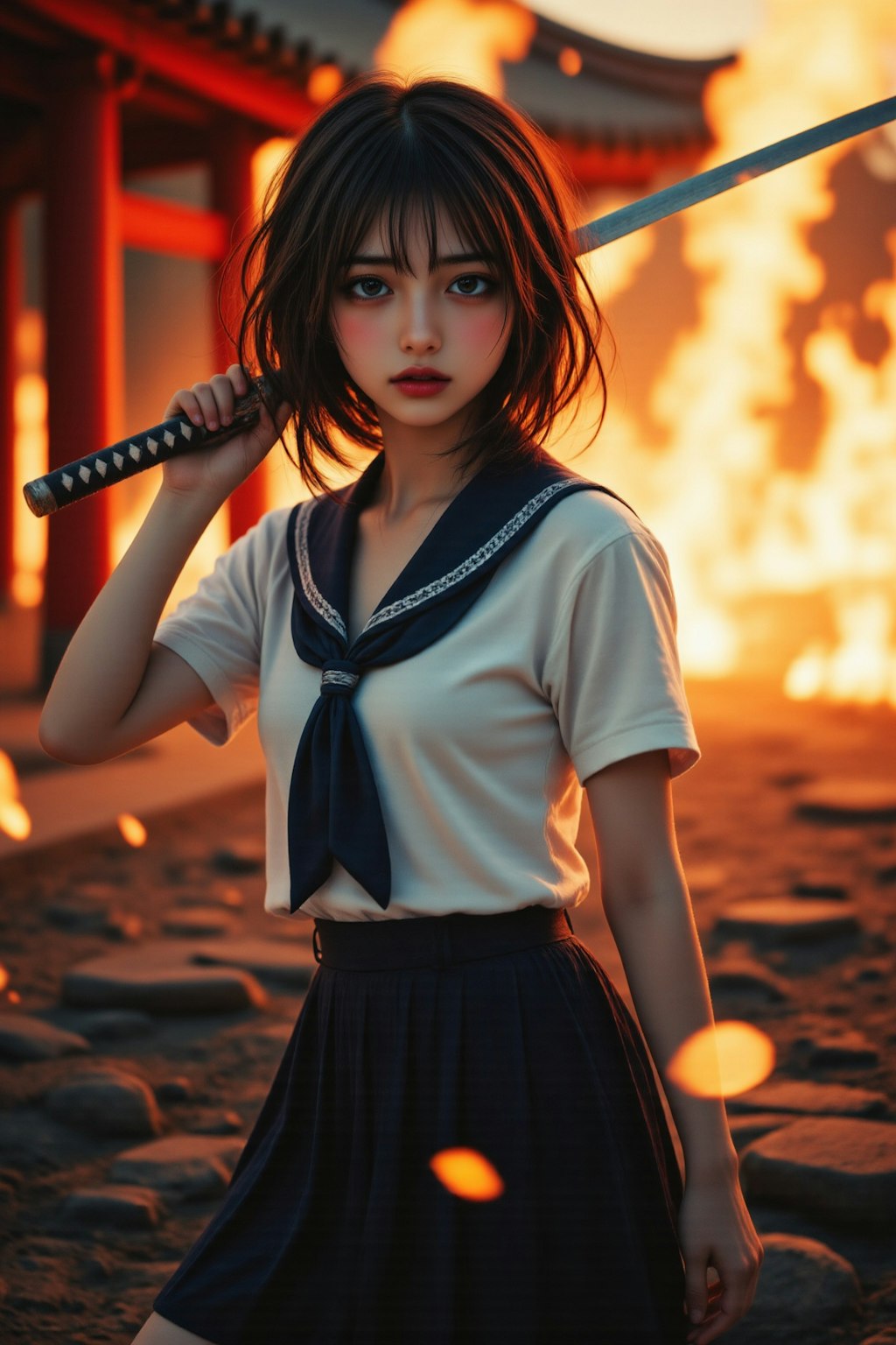 侍JK | ちちぷいAIイラスト