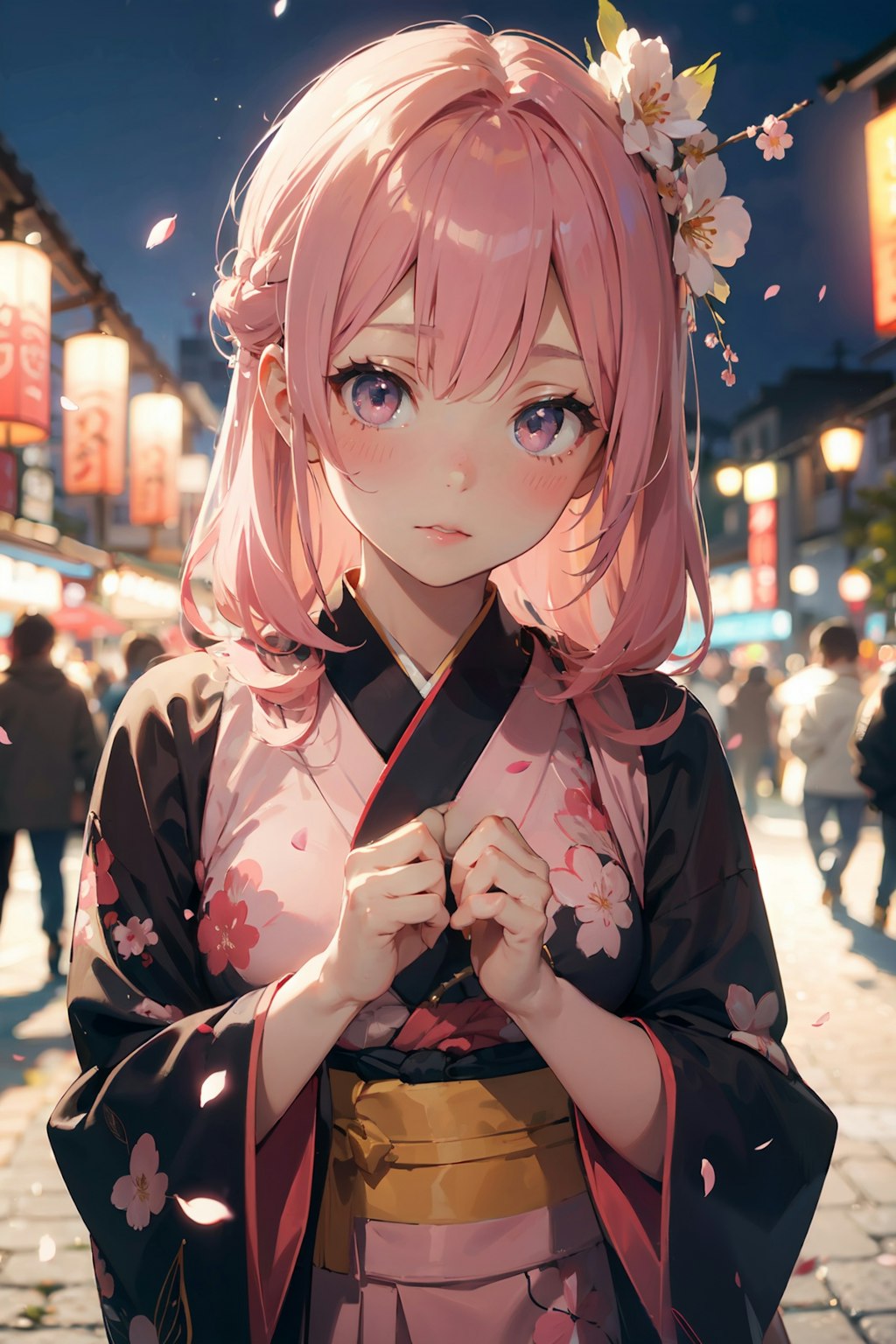 夜桜デート | chichi-pui（ちちぷい）AIイラスト専用の投稿＆生成サイト