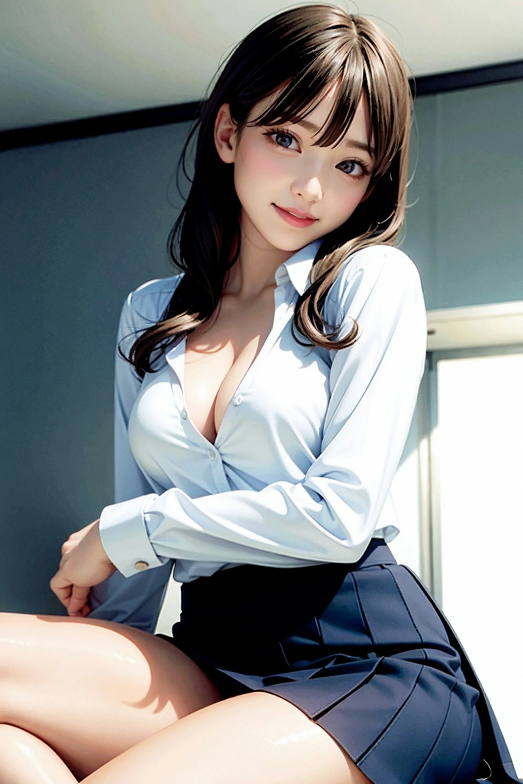 7 Jk 制服 谷間 Chichi Pui（ちちぷい）aiグラビア・aiフォト専用の投稿サイト