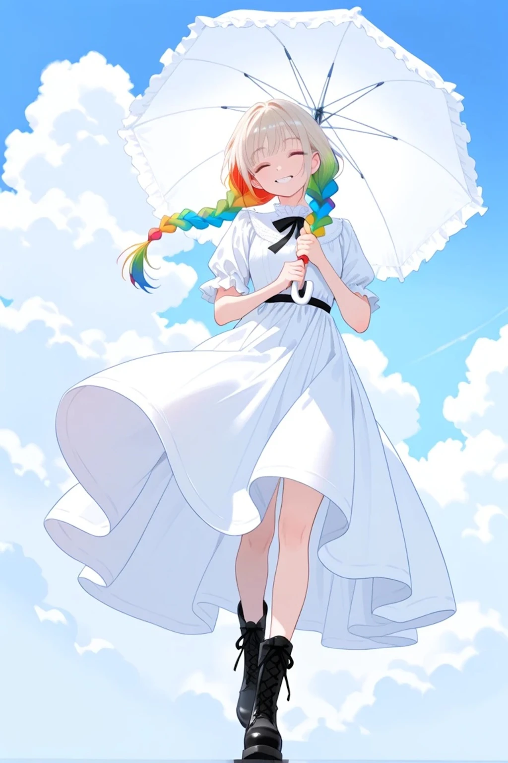 パラソルで散歩 Chichi Pui（ちちぷい）aiイラスト専用の投稿＆生成サイト