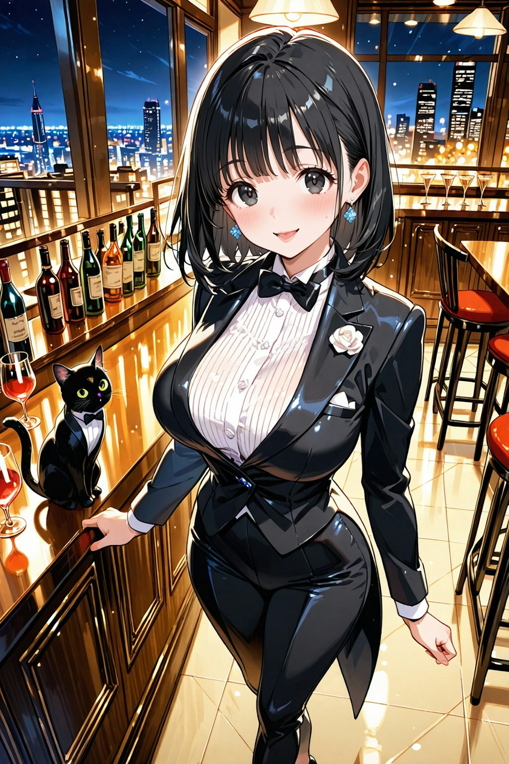 Bar Cat | chichi-pui（ちちぷい）AIイラスト専用の投稿＆生成サイト