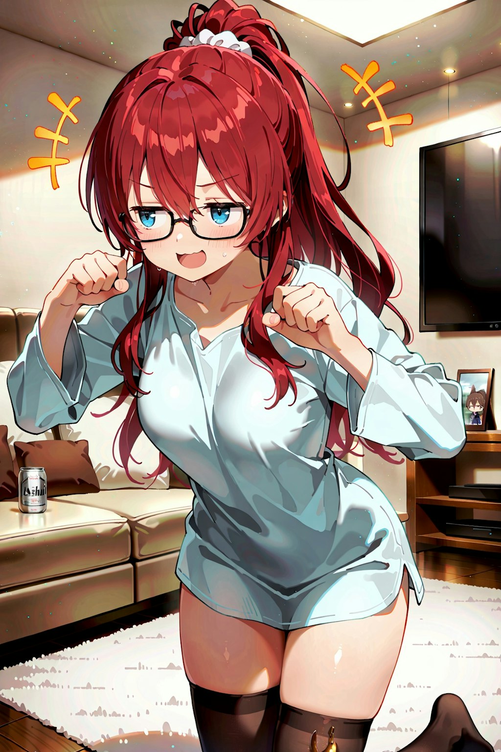 夏休み、起き抜けのジト目先生 Y722 | chichi-pui（ちちぷい）AIイラスト専用の投稿＆生成サイト