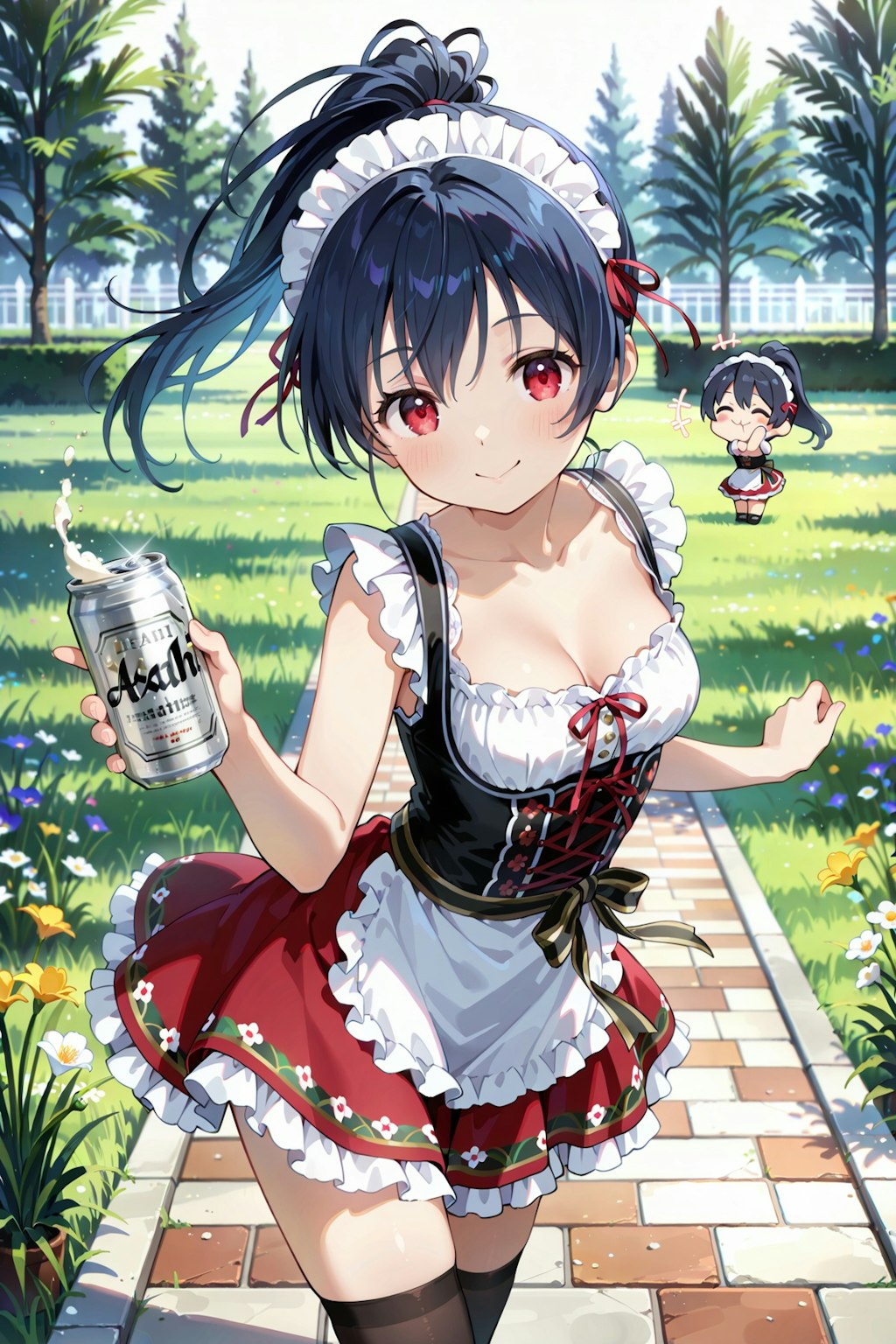 スーパードライと絶対領域の誘惑 Y701 | chichi-pui（ちちぷい）AIイラスト専用の投稿＆生成サイト