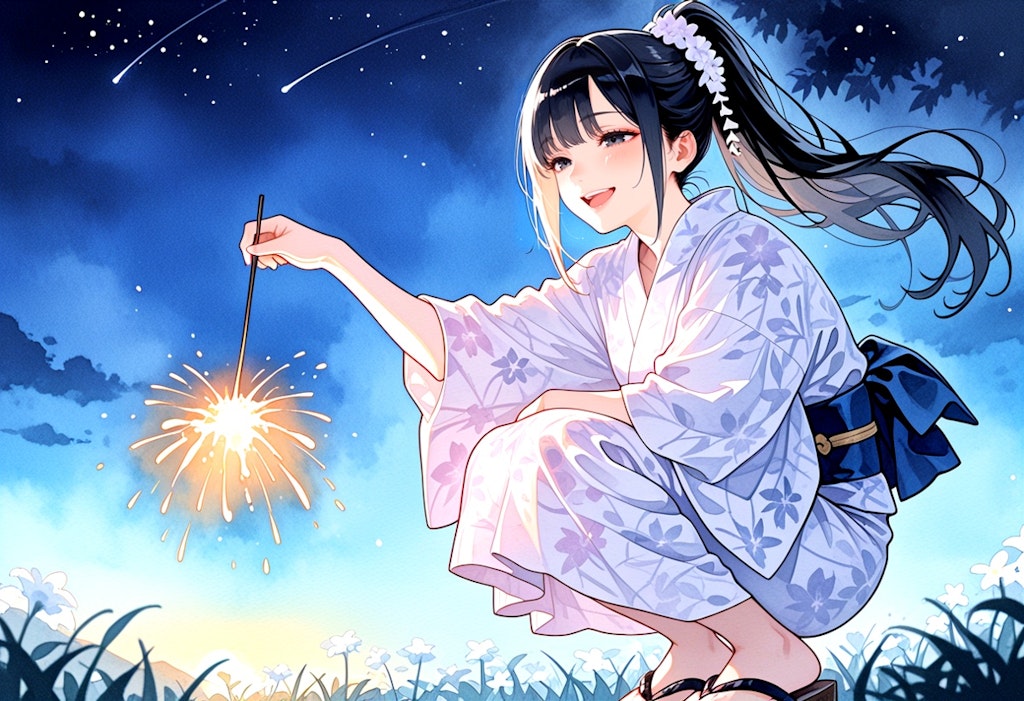 小さな花火の音 | chichi-pui（ちちぷい）AIイラスト専用の投稿＆生成サイト