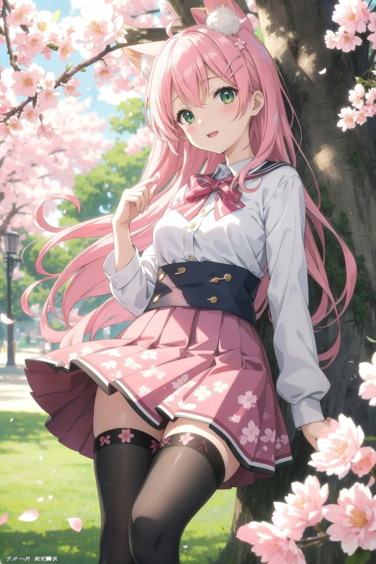 AI(39):白タイツ:ピンク髪 | chichi-pui（ちちぷい）AIイラスト専用の投稿＆生成サイト