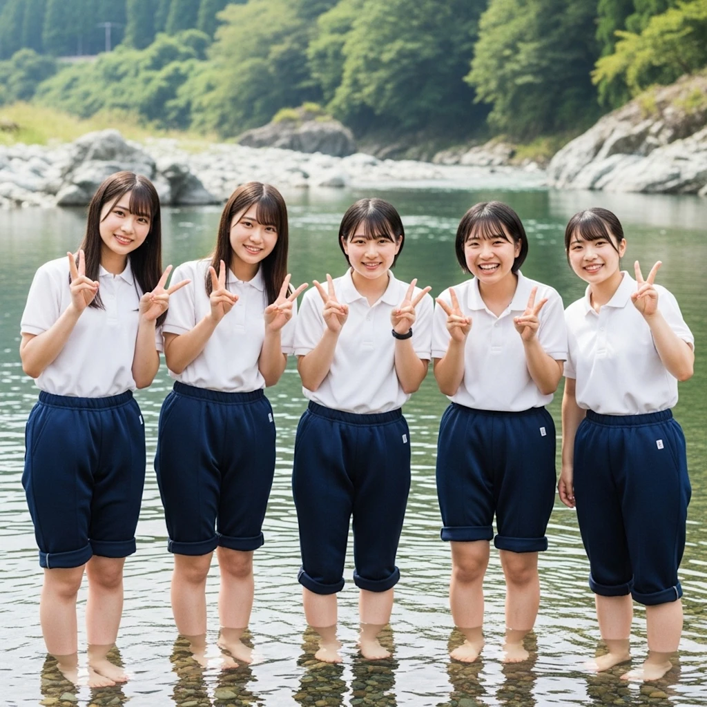 JK 夏の寄り道 河原で | chichi-pui（ちちぷい）AIグラビア・AIフォト専用の投稿＆生成サイト