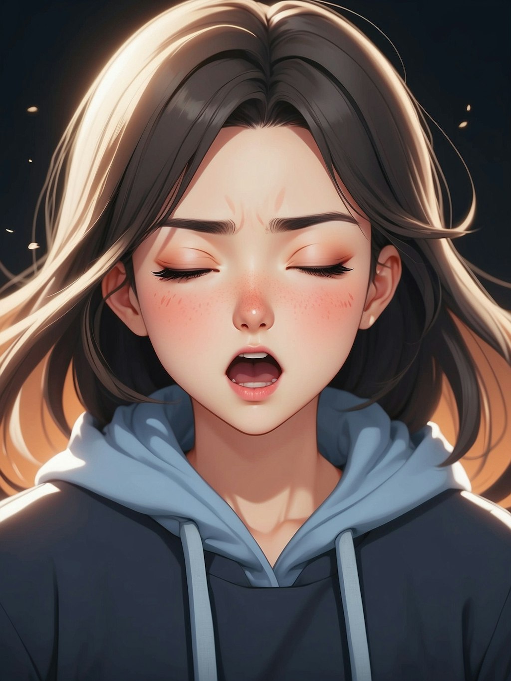 くしゃみが出る瞬間の顔 | chichi-pui（ちちぷい）AIイラスト専用の投稿＆生成サイト