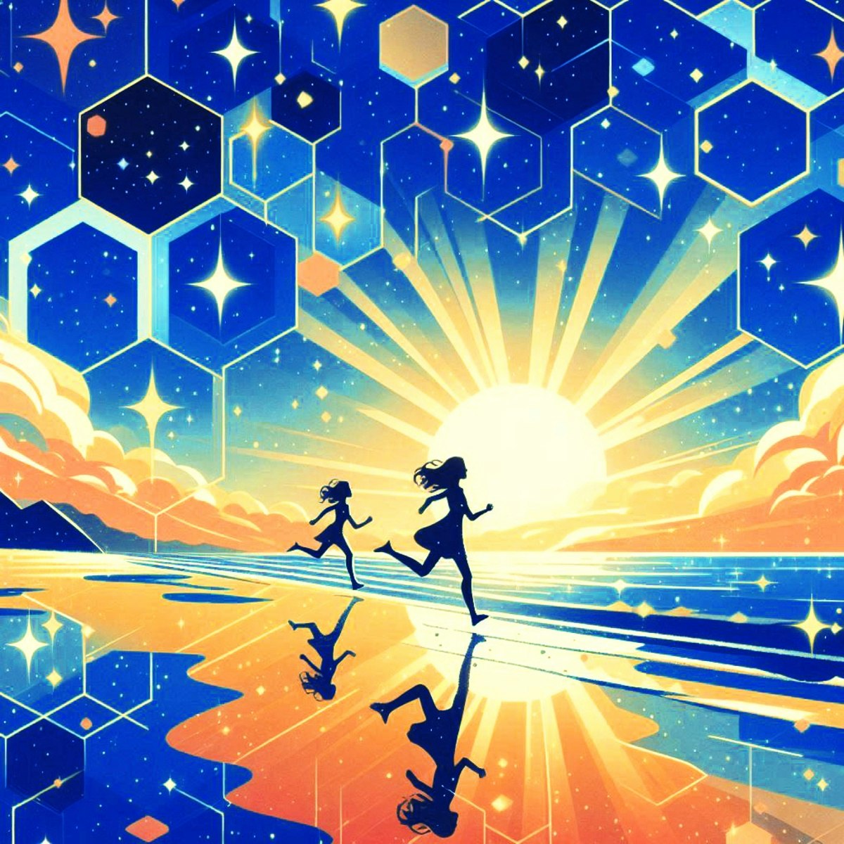 ヘキサゴン・Summer vacation | ちちぷいAIイラスト