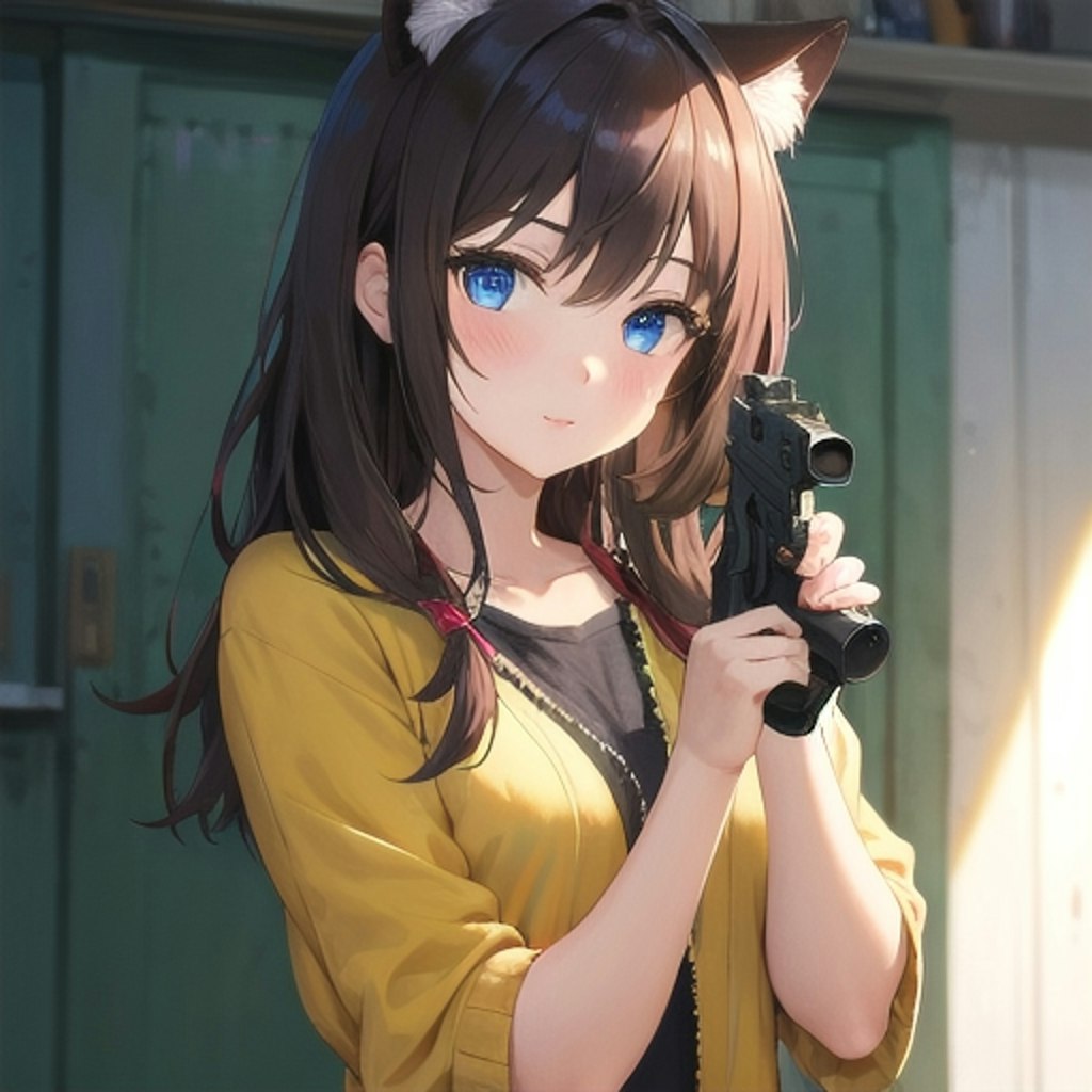 拳銃を持つ少女V4B | chichi-pui（ちちぷい）AIイラスト専用の投稿＆生成サイト