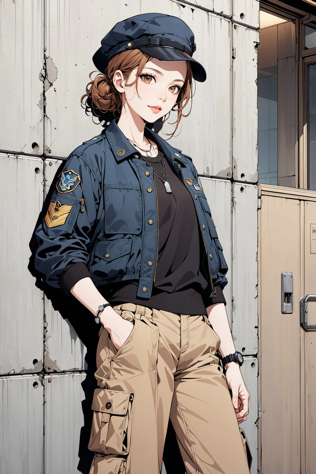 Military Cap Girls | ちちぷいAIイラスト