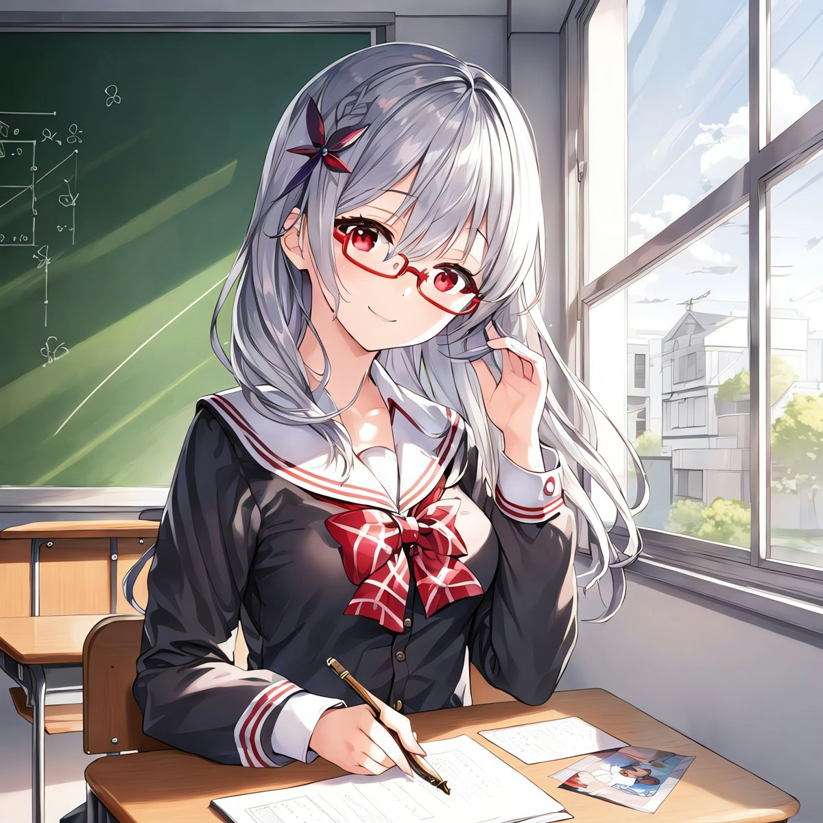 赤眼鏡の女の子 Chichi Pui(ちちぷい)aiイラスト専用の投稿サイト