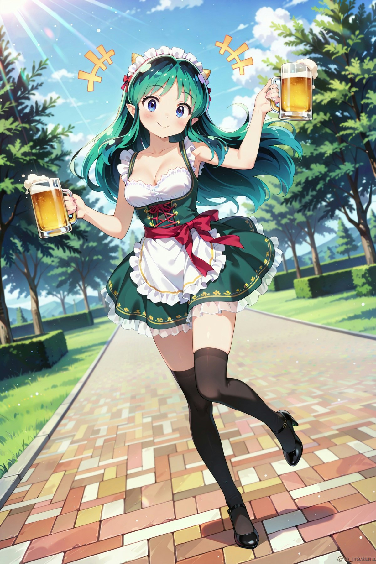 絶対領域に乾杯！ディアンドル・ラムちゃん Y627 | chichi-pui（ちちぷい）AIイラスト専用の投稿＆生成サイト