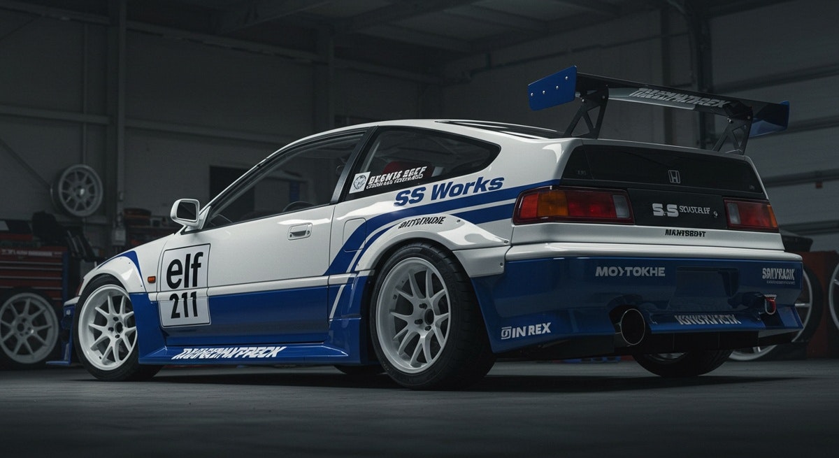 ホンダCR-Xレーシングカー | ちちぷいAIイラスト