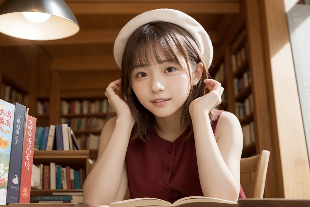 本を読む女の子 Chichi Pui(ちちぷい)aiグラビア・aiフォト専用の投稿&生成サイト