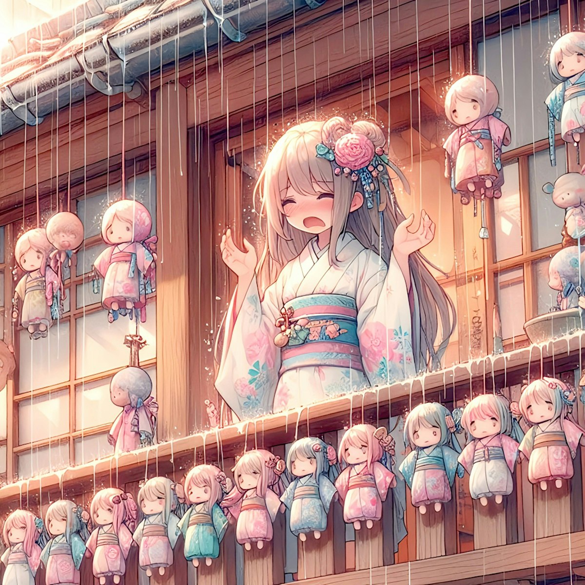てるちゃん沢山の作ったのに！なんで雨！ | chichi-pui（ちちぷい）AIイラスト専用の投稿＆生成サイト