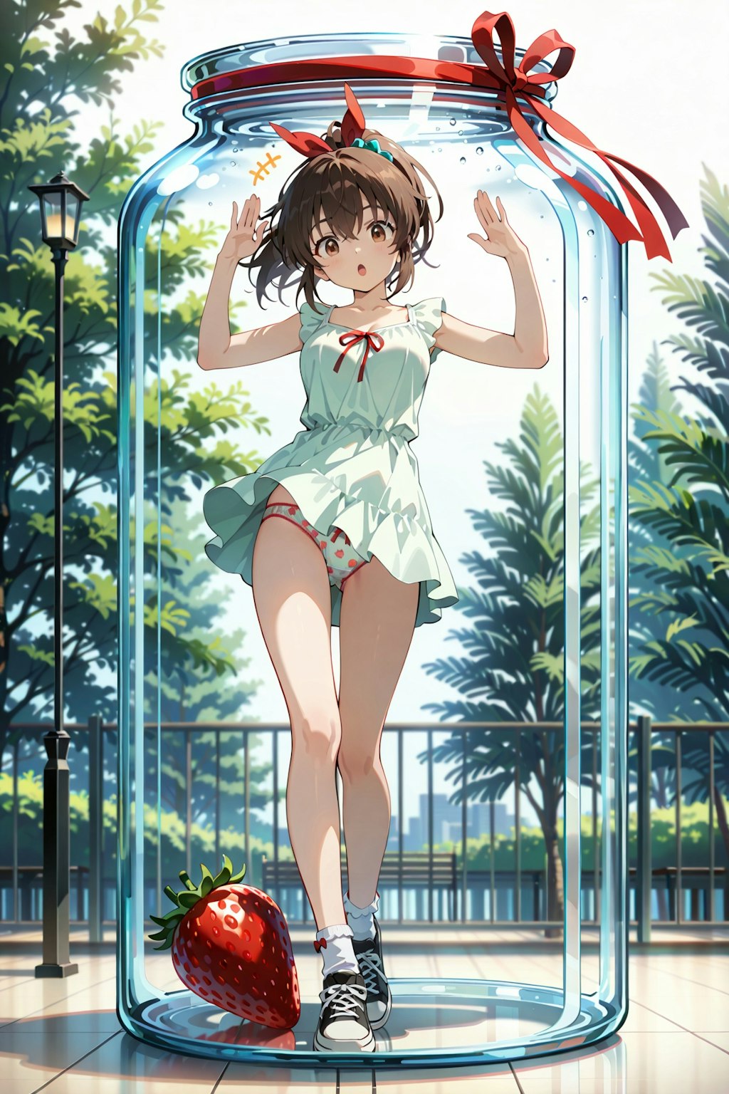 瓶詰めパンチラ撮影会 Y620 | chichi-pui（ちちぷい）AIイラスト専用の投稿＆生成サイト