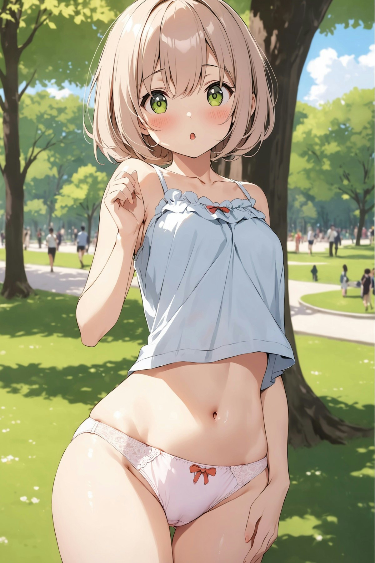 公園でちょっとHな撮影会 Y618 | chichi-pui（ちちぷい）AIイラスト専用の投稿＆生成サイト