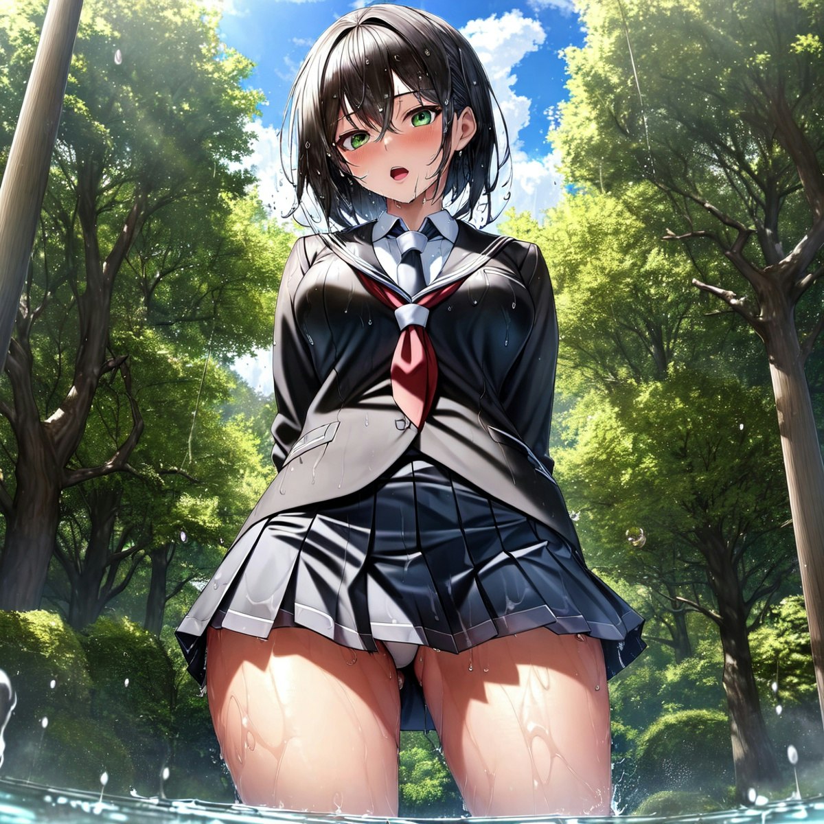 びしょ濡れ女子校生 Chichi Pui(ちちぷい)aiイラスト専用の投稿サイト