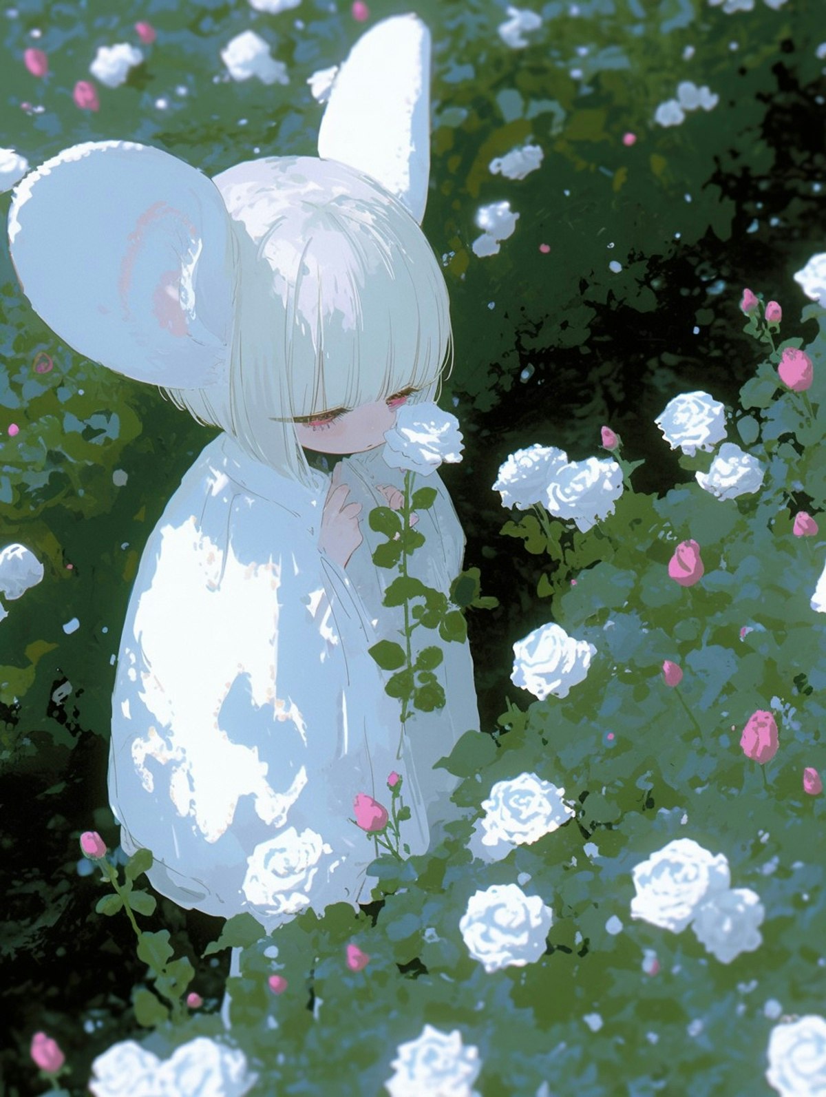 薔薇とねず耳 | chichi-pui（ちちぷい）AIイラスト専用の投稿＆生成サイト